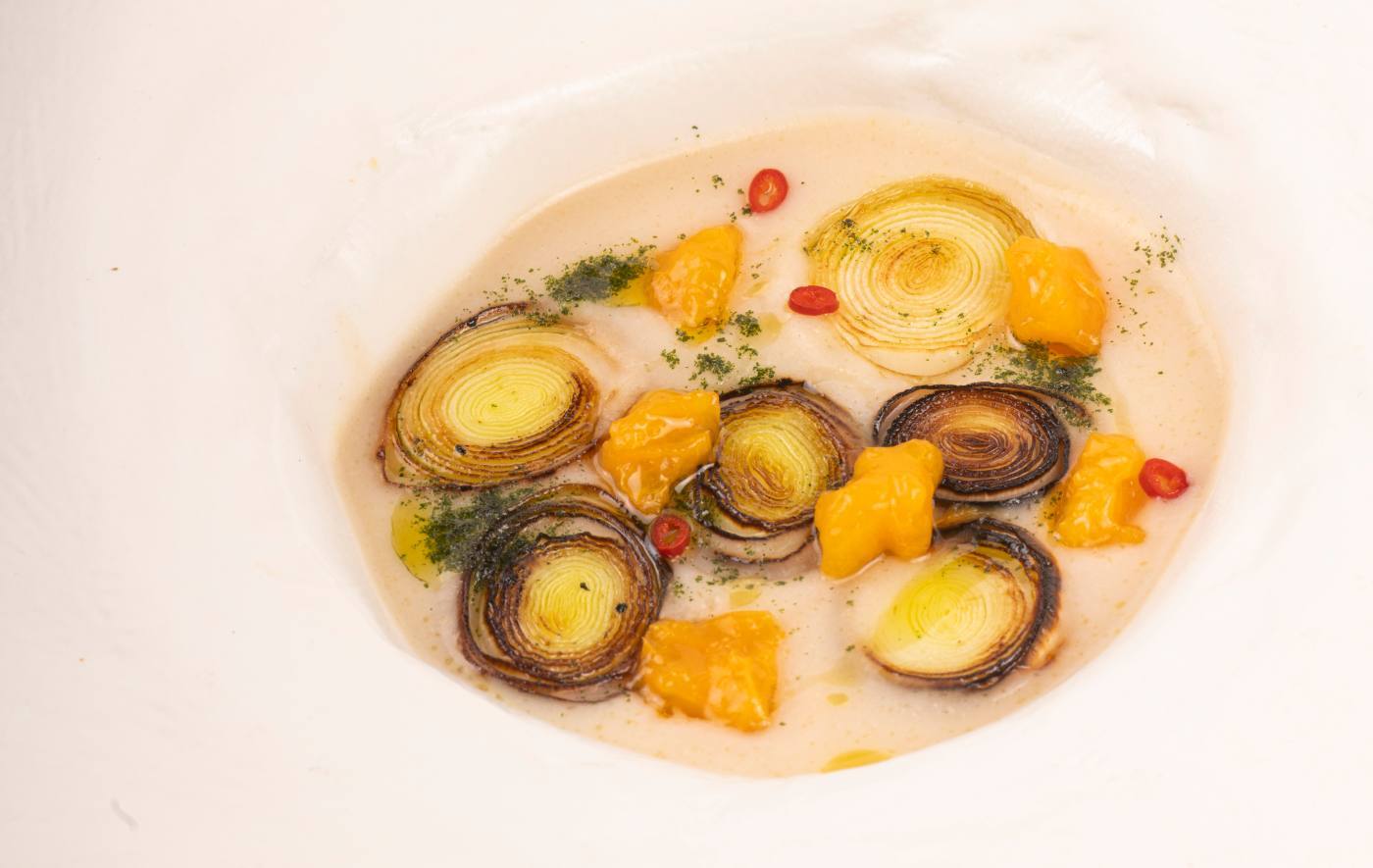 Zuppa di fagioli butirri, porri e albicocche. Ricetta dello Chef Peppe ...